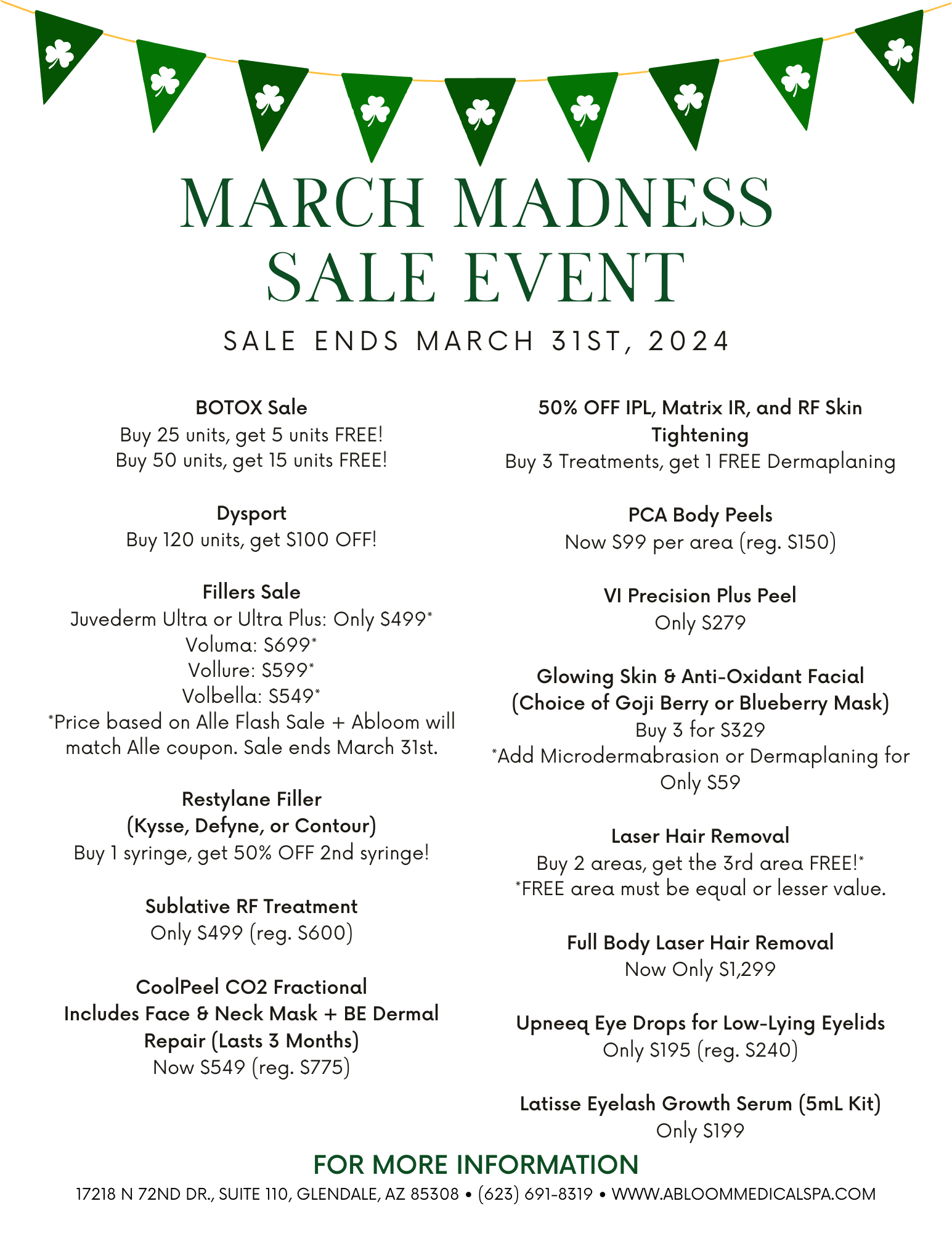 March Madness Sale | Abloom Med Spa